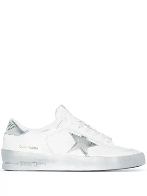 GOLDEN GOOSE Stardan Leather Sneakers - Silver