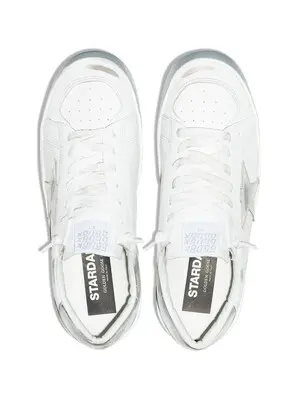 GOLDEN GOOSE Stardan Leather Sneakers - Silver