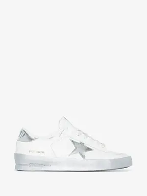 GOLDEN GOOSE Stardan Leather Sneakers - Silver