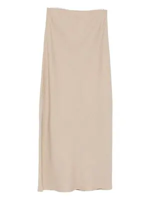 Brunello Cucinelli Line Blend Long Skirt - Beige
