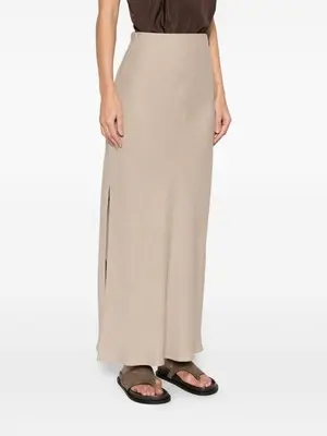 Brunello Cucinelli Line Blend Long Skirt - Beige