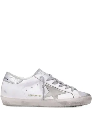 GOLDEN GOOSE Super-star Leather Sneakers - Silver