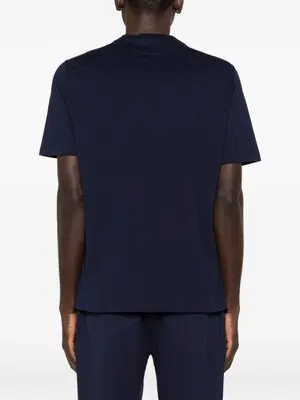 Brunello Cucinelli Logo Cotton T-shirt - Blue