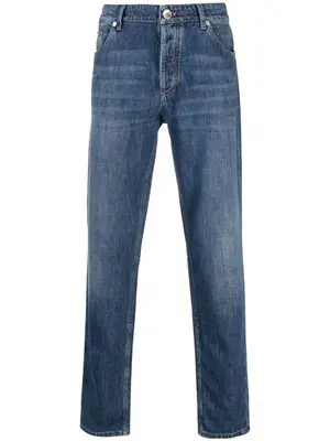 Brunello Cucinelli Medium Wash Jeans For Men