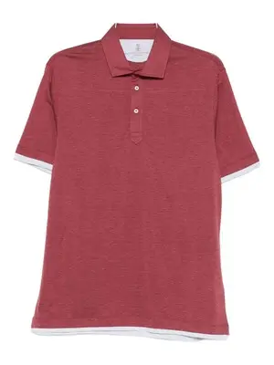 Brunello Cucinelli Silk And Cotton Polo Shirt - Red