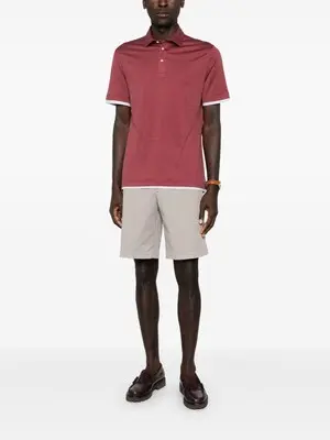 Brunello Cucinelli Silk And Cotton Polo Shirt - Red