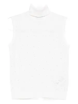 Emporio Armani Wool Turtleneck Top - White