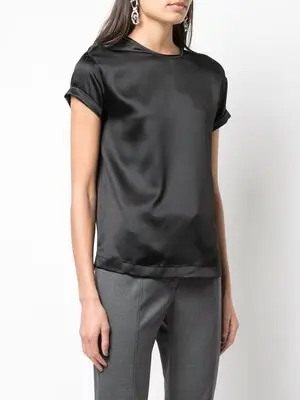 Brunello Cucinelli Silk Top - Black