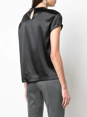 Brunello Cucinelli Silk Top - Black
