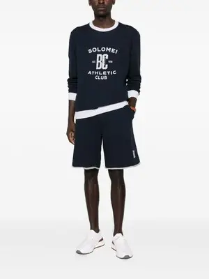 Brunello Cucinelli Cotton Logo Sweatshirt - Blue