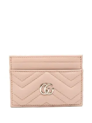 Gucci Gg Marmont Leather Card Case - Pink