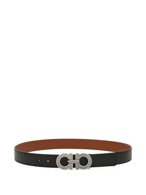 FERRAGAMO Reversible Gancini Belt - Black