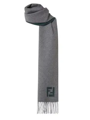 Fendi Scarf With Fringes - Grey