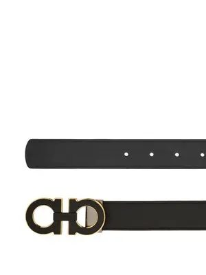 FERRAGAMO Reversible Gancini Belt - Black
