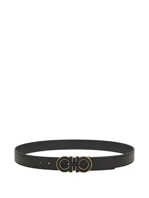 FERRAGAMO Reversible Gancini Belt - Black