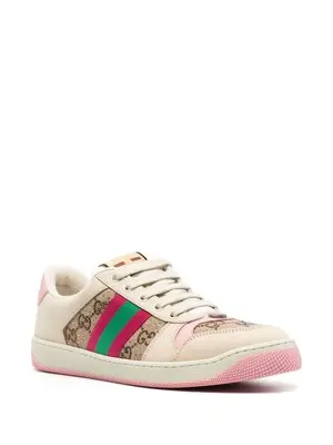 Gucci Screener Leather Sneakers - Pink