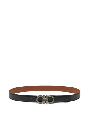 FERRAGAMO Reversible Gancini Belt - Black