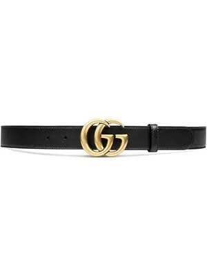 Gucci Gg Marmont Leather Belt - Black