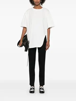 Attico Asymmetric Cotton T-shirt - White