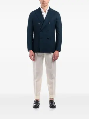 Boglioli Double-breasted Wool Jacket - Blue