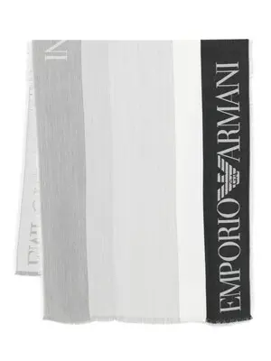Emporio Armani Striped Stole - Black