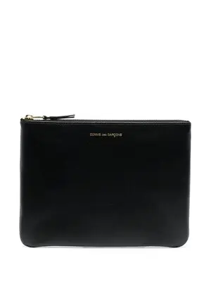 Comme Des Garçons Leather Credit Card Case - Black