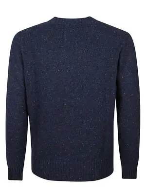 KANGRA Round Neck Fine Wool Sweater - Blue