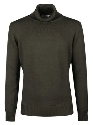 KANGRA Turtleneck Fine Knit Pullover - Green