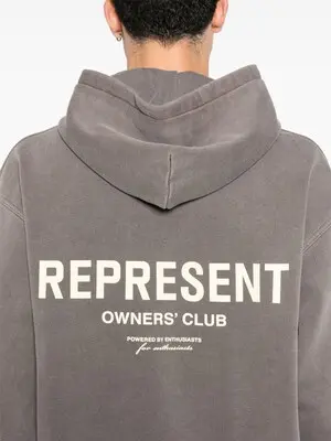 REPRESENT Hoodie With Logo - Brown