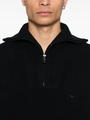 Emporio Armani Wool Turtle-neck Jumper - Blue