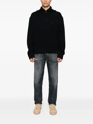 Emporio Armani Wool Turtle-neck Jumper - Blue
