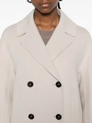 Max Mara Wool Double-breasted Coat - Beige