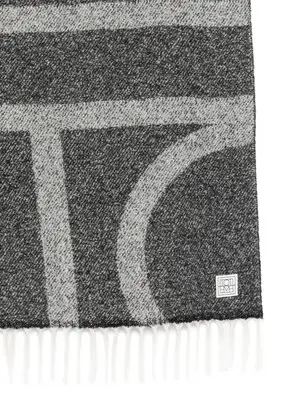 TOTEME Monogram Wool Scarf - Black