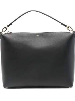 TOTEME Medium Leather Tote Bag - Black