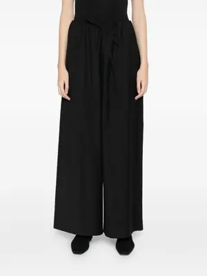 TOTEME Wool Drawstring Trousers - Black