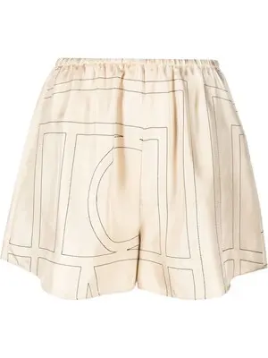 TOTEME Silk Pajama Shorts - White