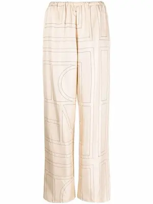 TOTEME Silk Pajama Trousers - White