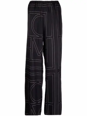 TOTEME Silk Pajama Trousers - Black