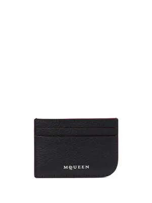 Alexander McQueen Sling Leather Card Case - Black
