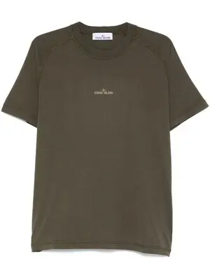 Stone Island Logo Cotton T-shirt - Green