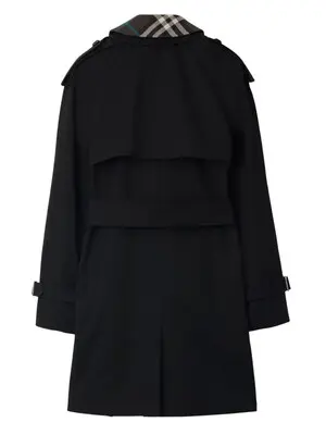 Burberry Cotton Gabardine Trench Coat - Black