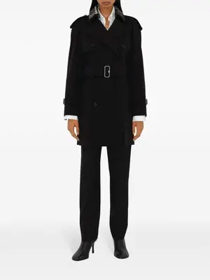Burberry Cotton Gabardine Trench Coat - Black
