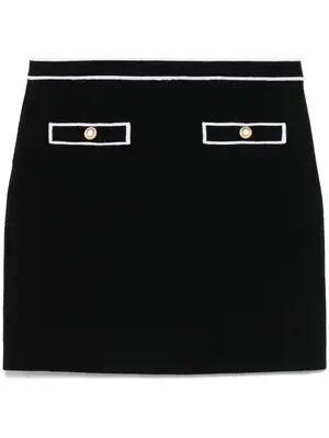 Alice + Olivia Cotton Mini Skirt - Black
