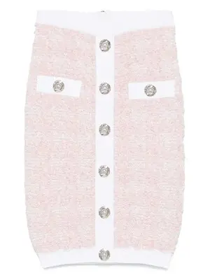 Balmain Tweed Skirt - Pink