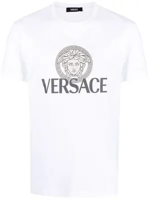 Versace Logo Cotton T-shirt - White