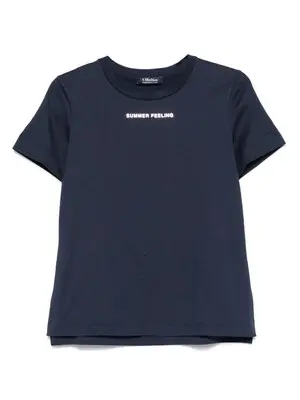 Max Mara Logo Cotton T-shirt - Blue