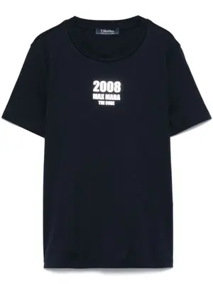 Max Mara Logo Cotton T-shirt - Blue