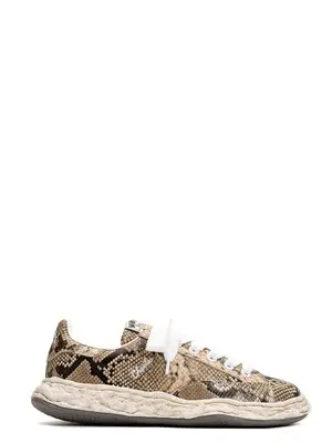 Mihara Yasuhiro Sneakers With Snakeskin Effect - Beige