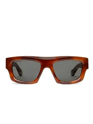 Gucci Rectangular Sunglasses - Brown