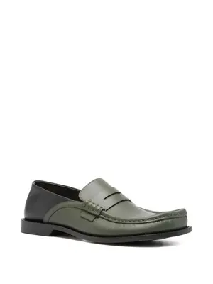 Loewe Campo Leather Loafers - Green